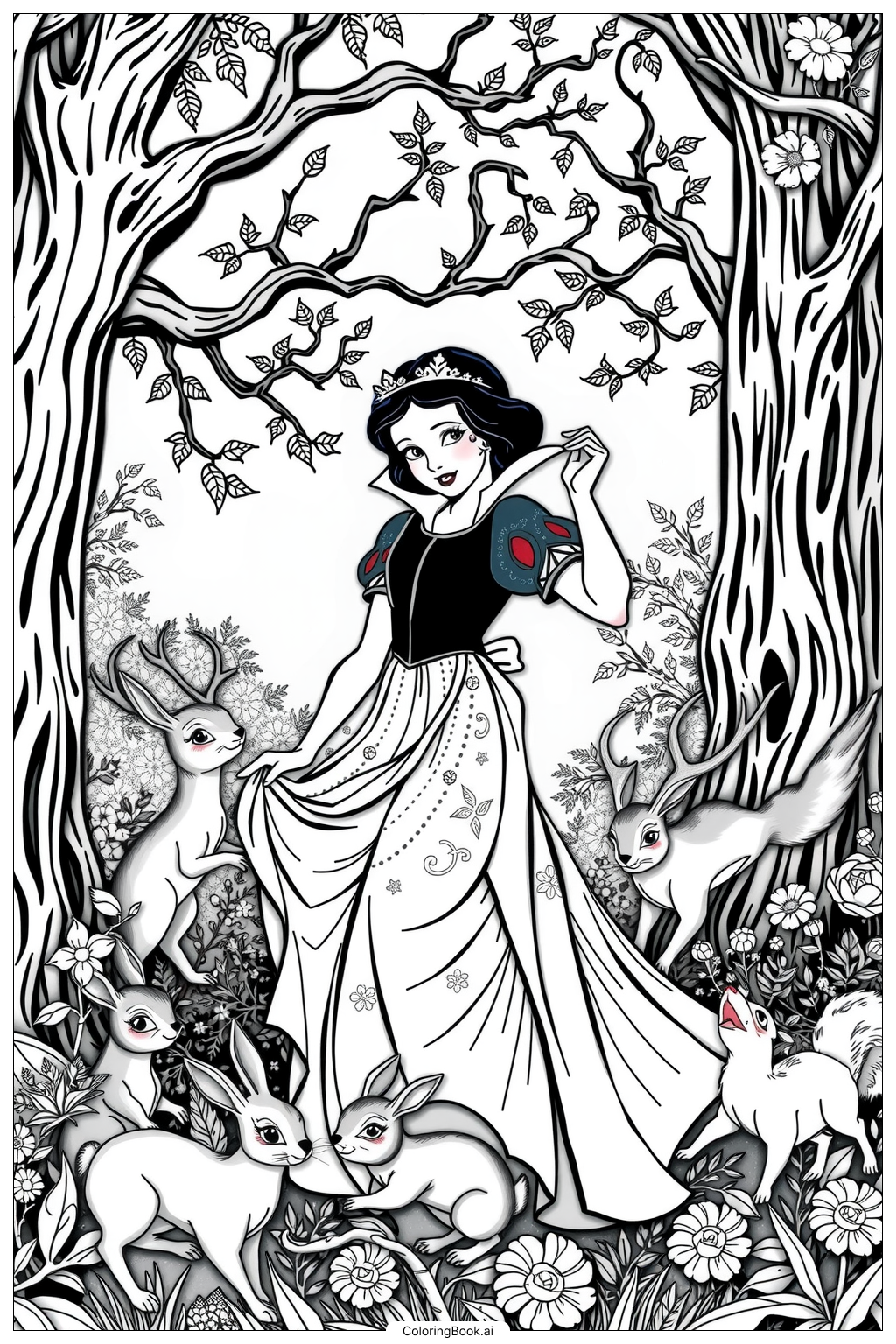Evil Queen Snow White Coloring Page