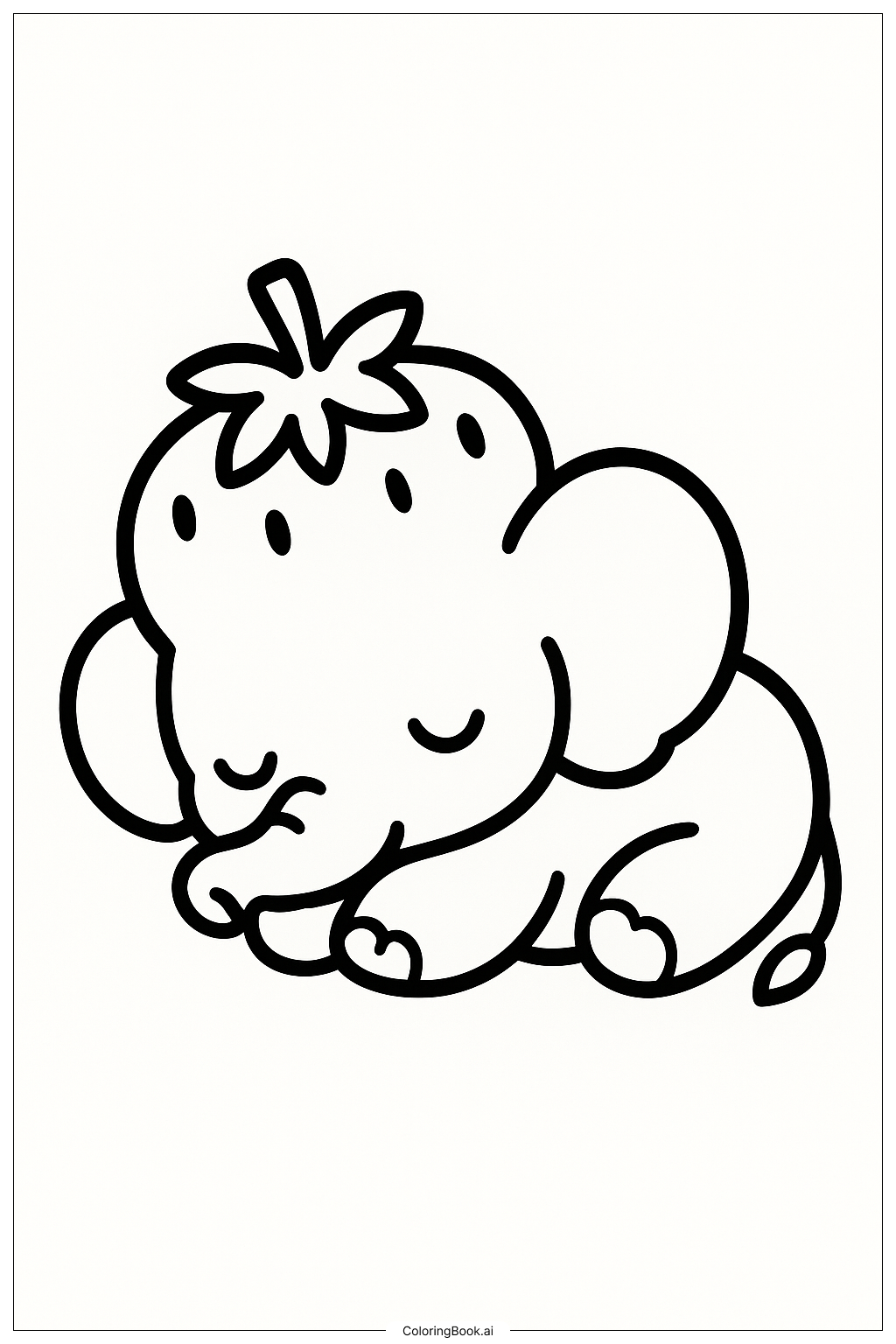 50 Strawberry Elephant Coloring Pages Free PDF PNG Printables 