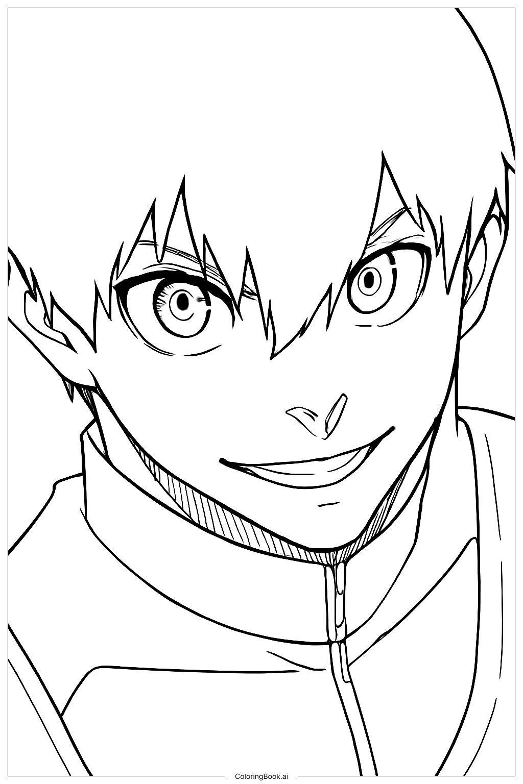 Yoichi Isagi Coloring Page Free PDF PNG Printable 