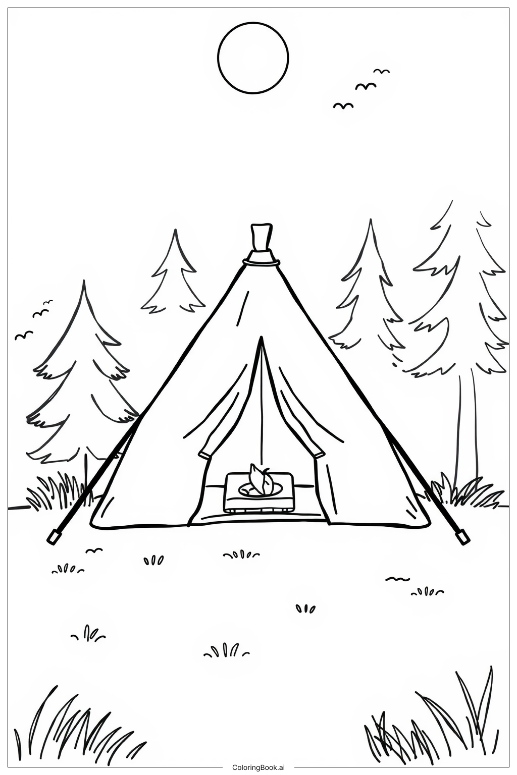 Tent Coloring Page Amp 183 Coloring Page Of Camping Adventure