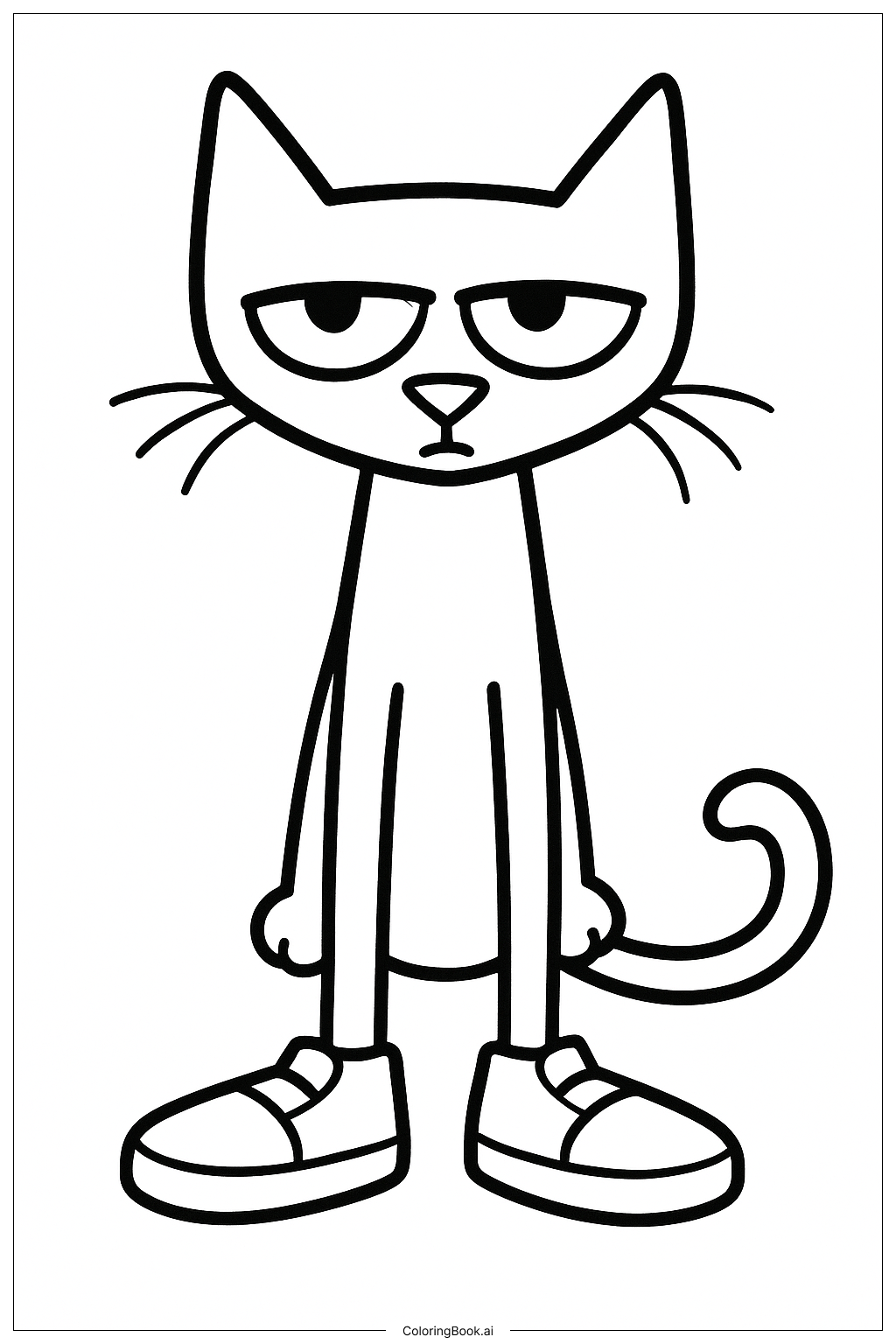 Página Para Colorear De Zapatos Blancos De Pete El Gato