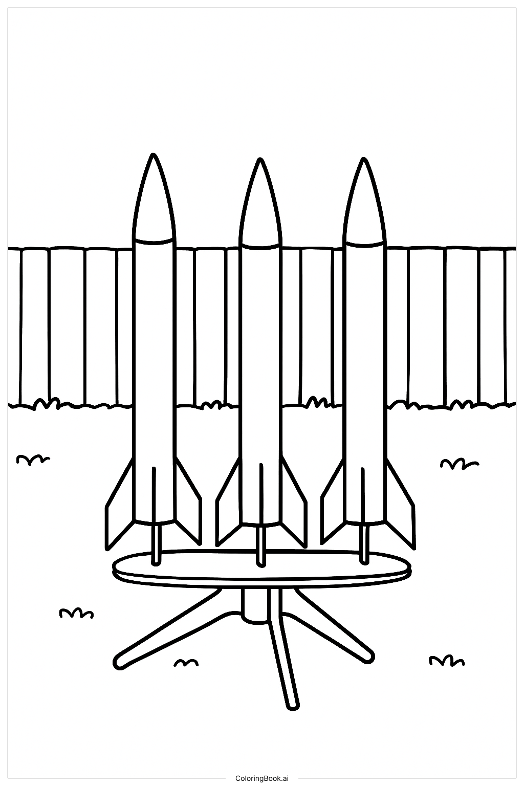 4th of July Firework Launcher Coloring Page (Free PDF&PNG Printable)