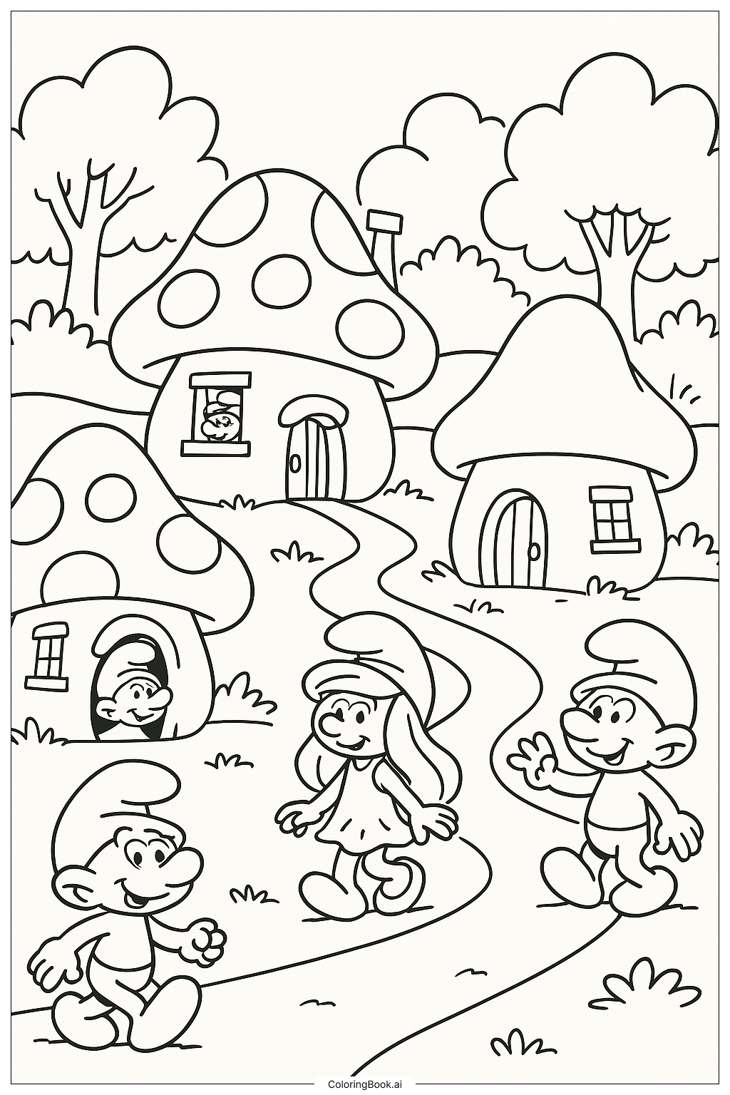 Dibujos Para Colorear De Los Personajes De Los Pitufos 2