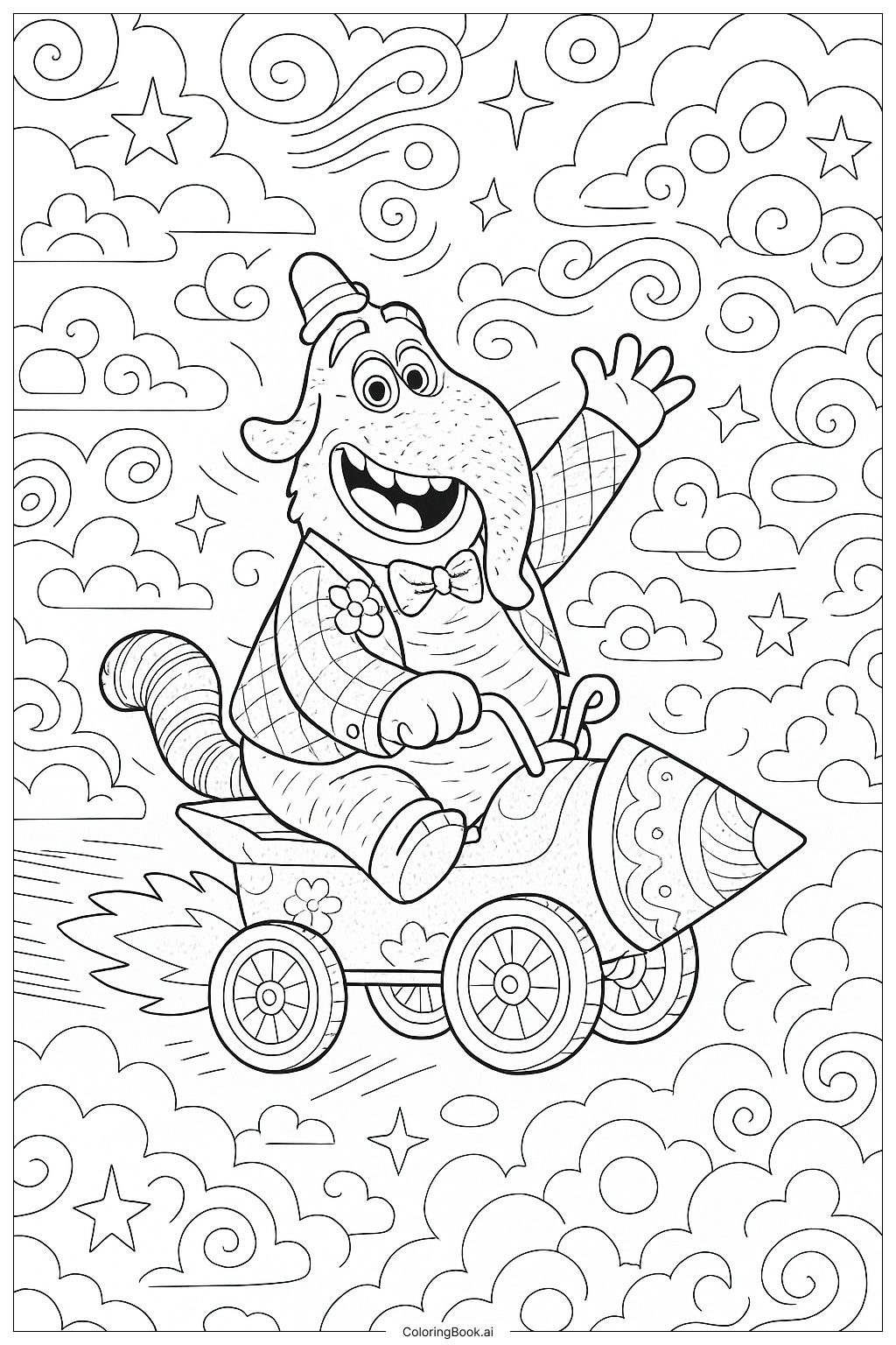Bing Bong Face Coloring Page For Kids Free Inside Out Printable