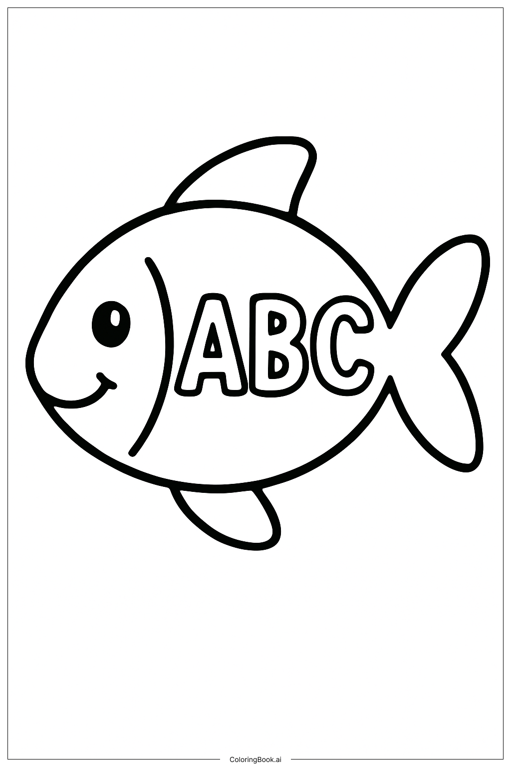 Page de coloriage ABC Petit Poisson (PDF & PNG imprimables gratuitement)