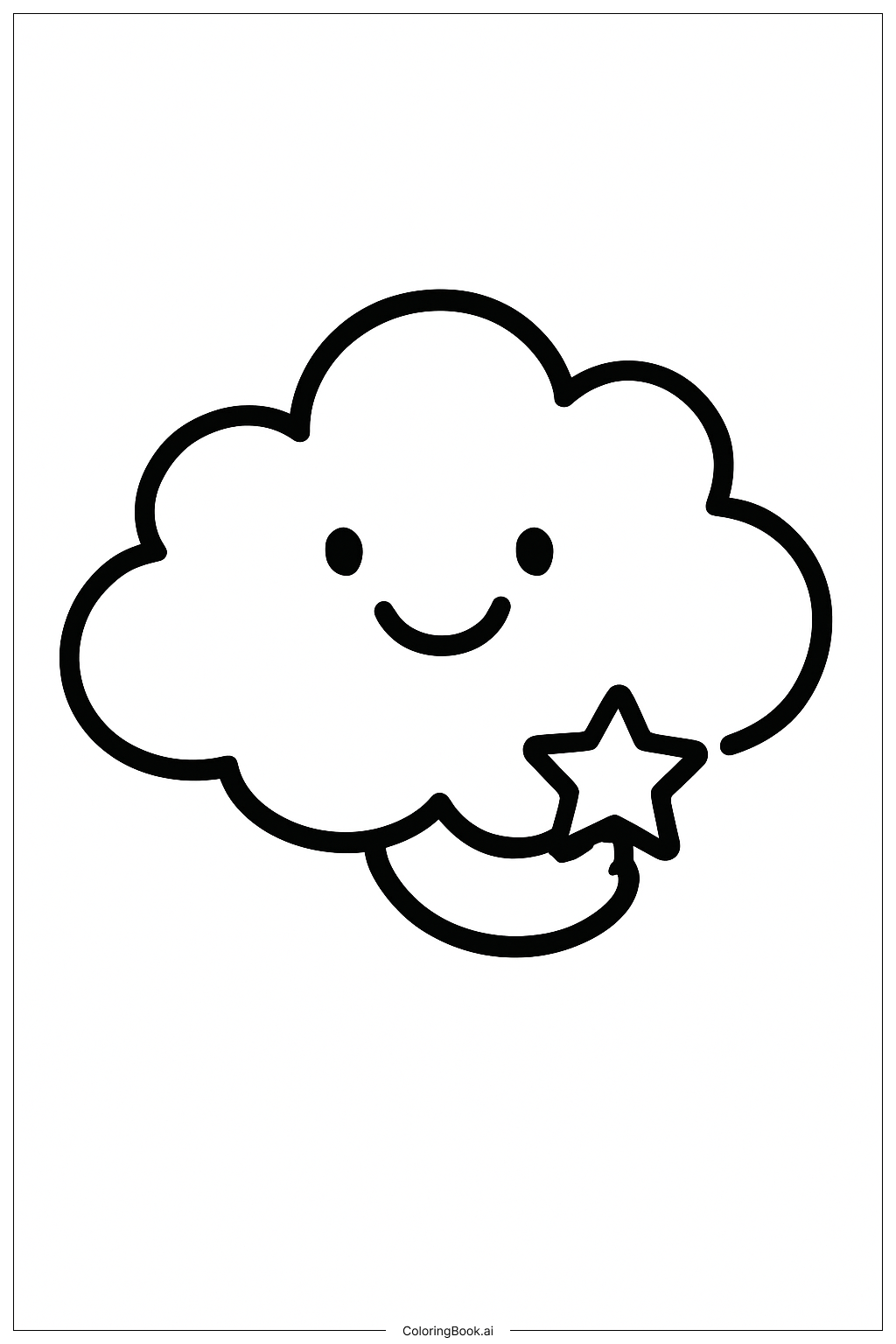 Aesthetic Happy Flower Coloring Page (Free PDF&PNG Printable)