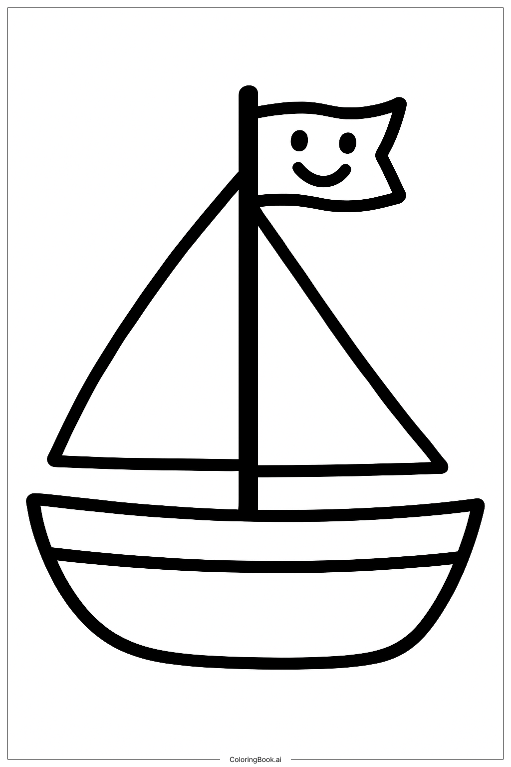Aesthetic Little Boat Coloring Page (Free PDF&PNG Printable)