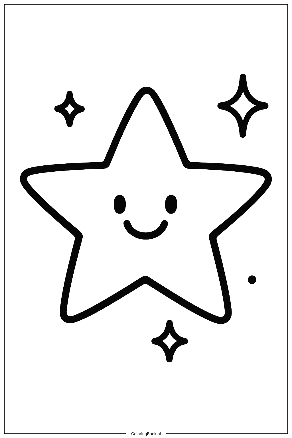 Aesthetic Star Sparkle Coloring Page (Free PDF&PNG Printable)