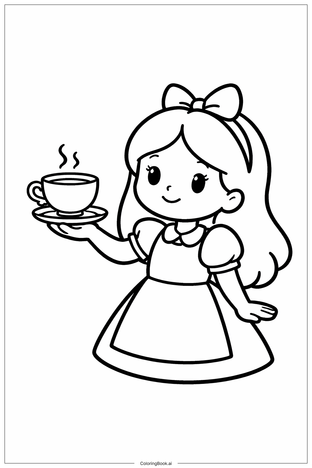 Alice im Wunderland Balance-Tasse Ausmalbild (Kostenloses PDF & PNG zum ...