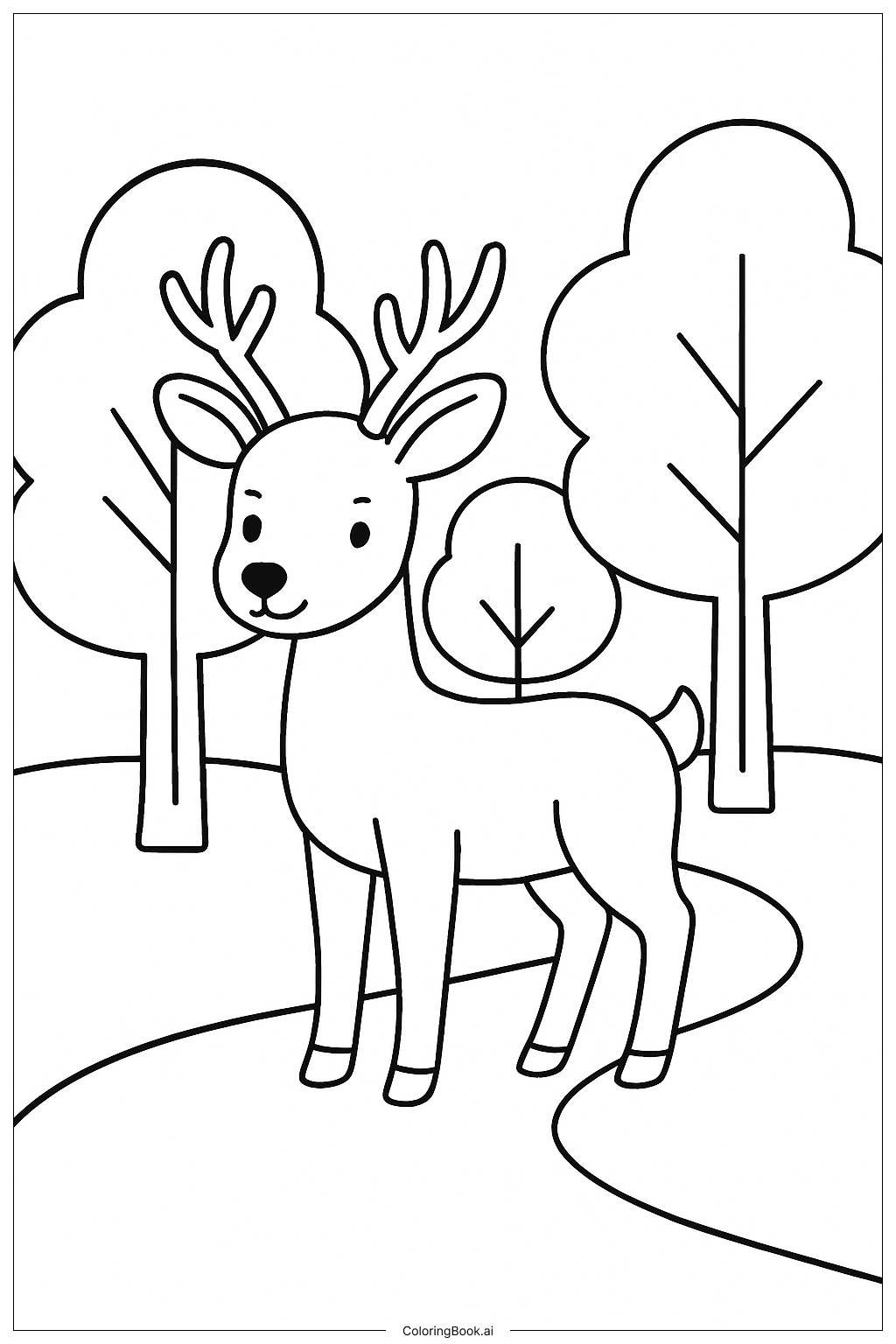 Animal In Forest Coloring Page (Free PDF&PNG Printable)