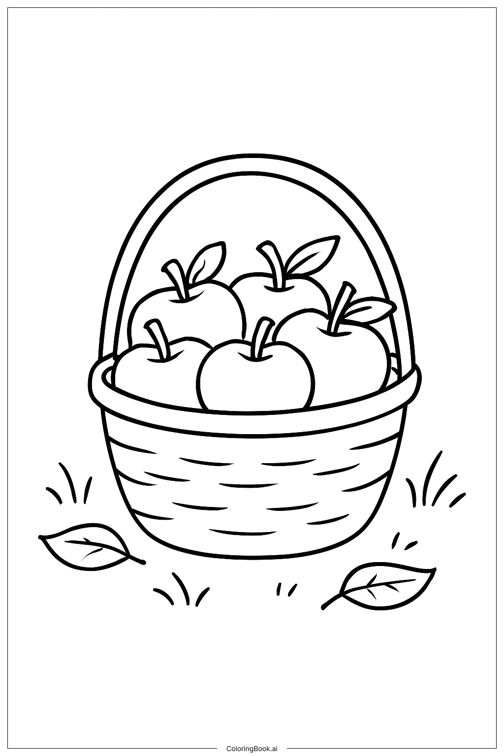 Apple Harvest Fall Coloring Page (Free PDF&PNG Printable)
