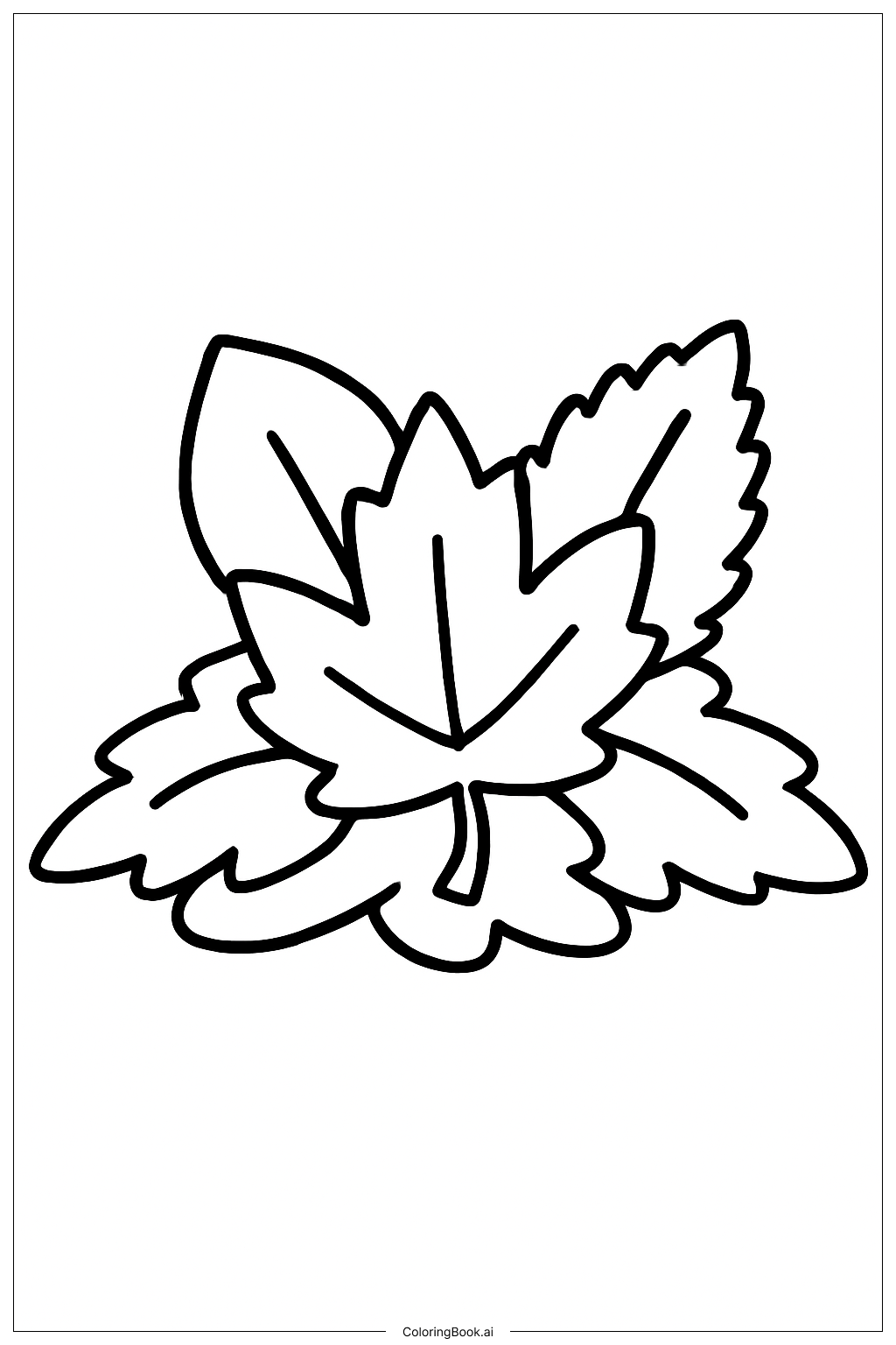 Página de Colorir Monte de Folhas de Outono (PDF & PNG Imprimíveis Grátis)