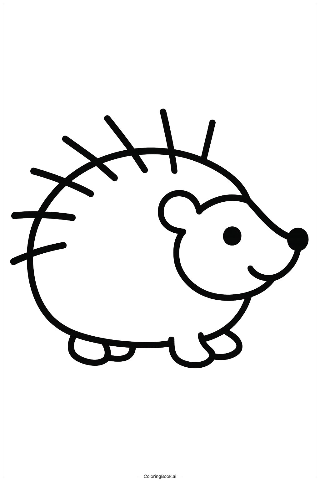 Página de Colorir Pequeno Ouriço de Outono (PDF & PNG Imprimíveis Grátis)