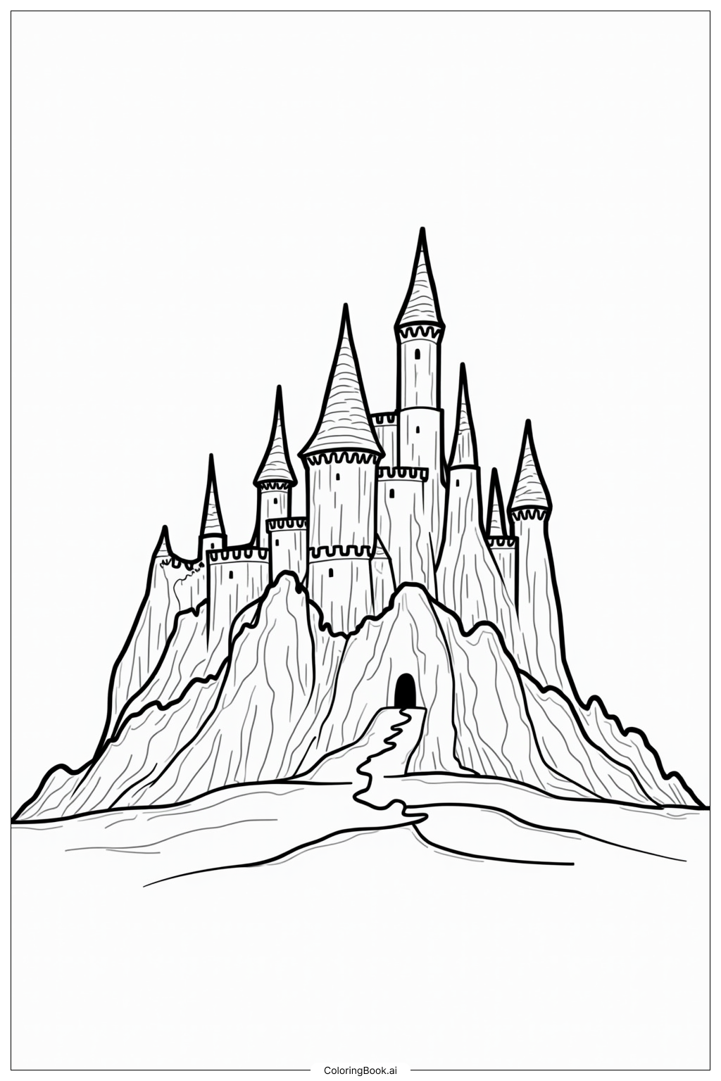 Coloriage Du Château De Glace Gelé Gelé PNG Images | Vecteurs Et
