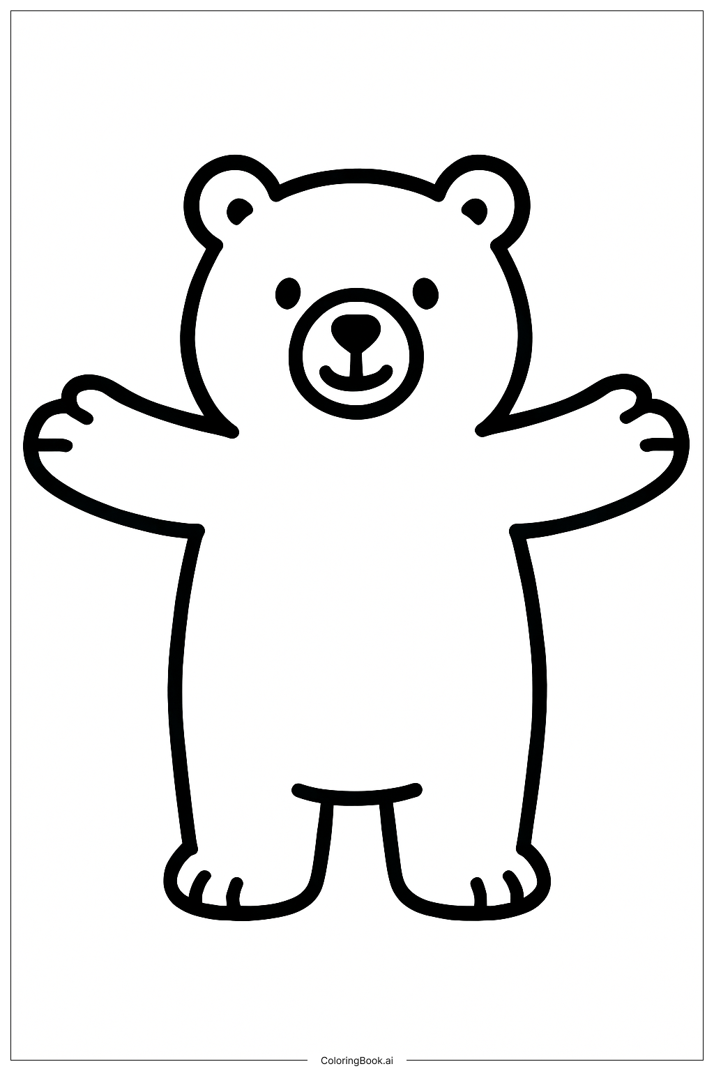 Bear Animal Hug Coloring Page (Free PDF&PNG Printable)