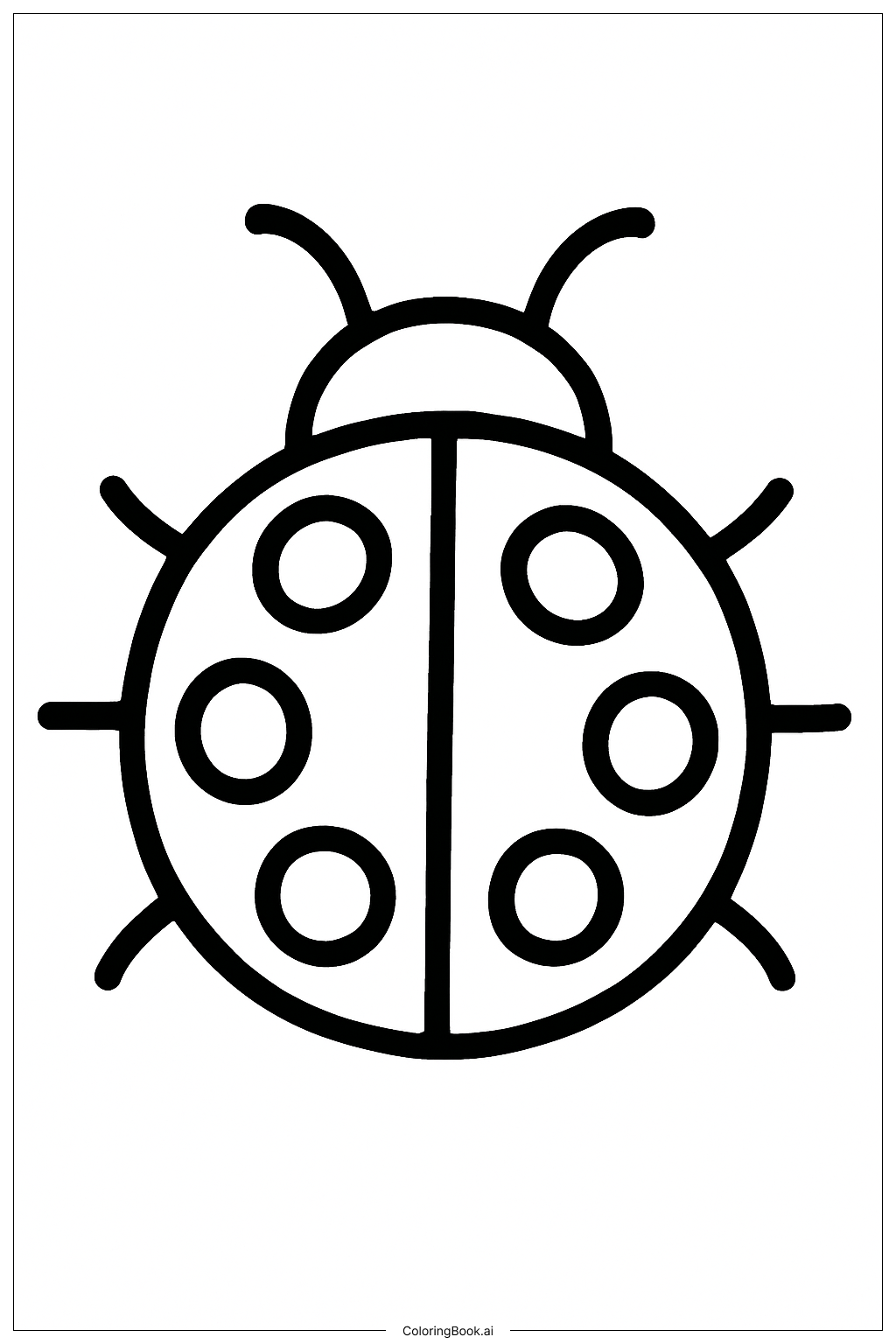 Smiling Lady Bug Coloring Page (Free PDF&PNG Printable)