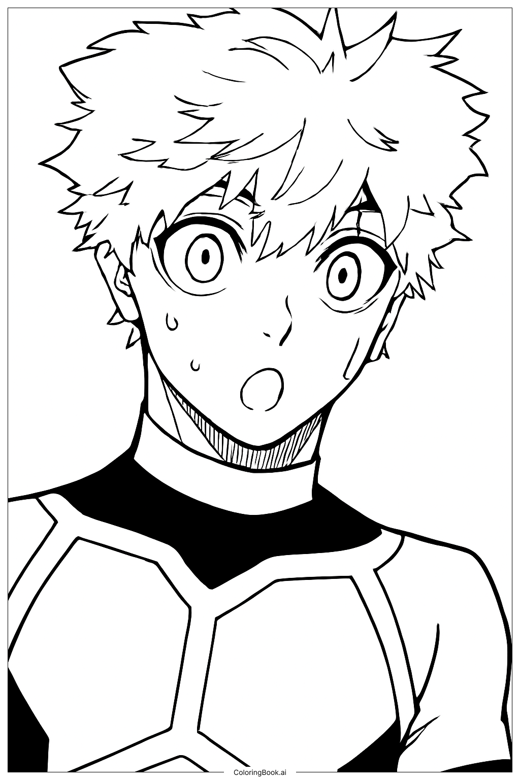 Yoichi Isagi Coloring Page Free PDF PNG Printable 