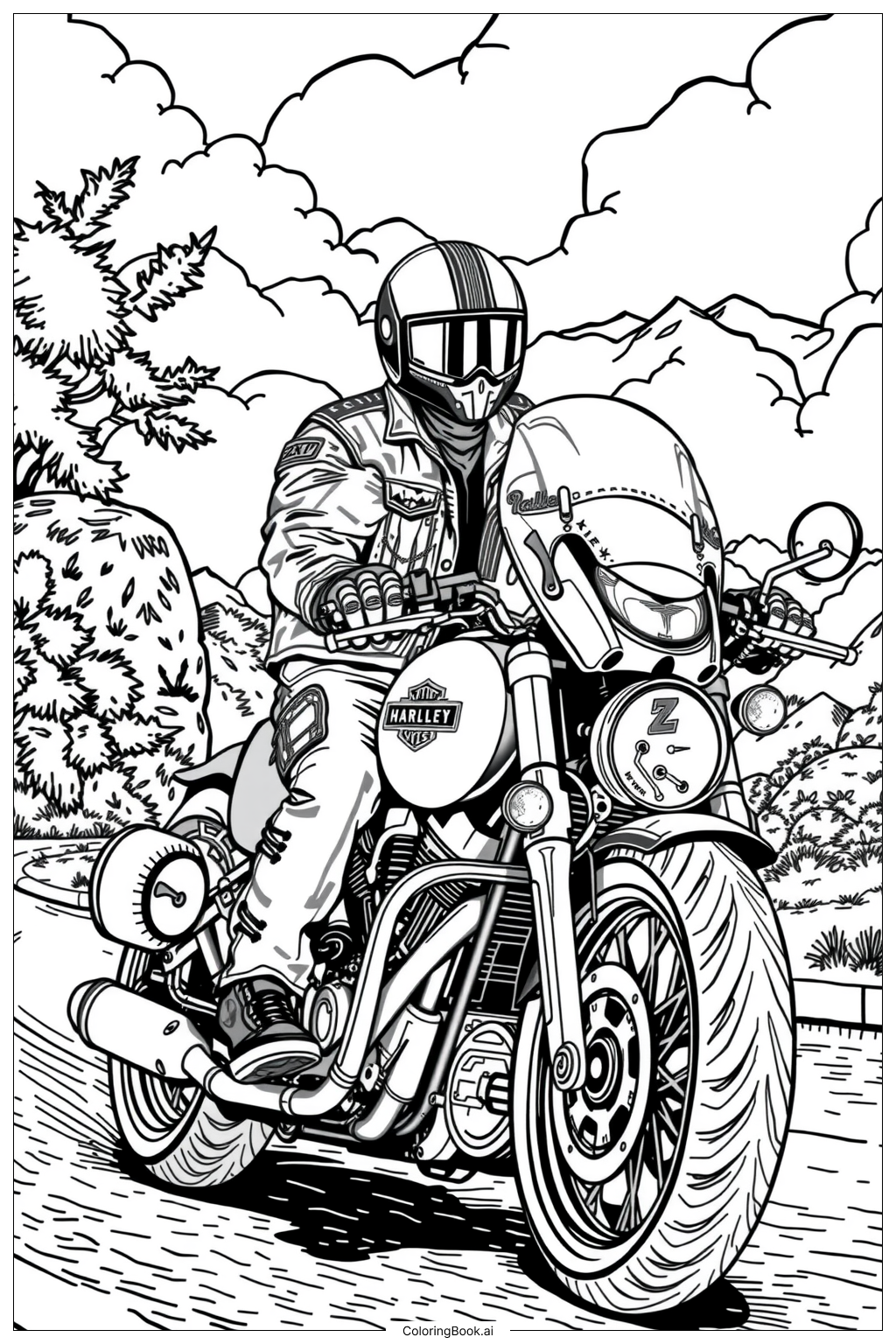 Harley Davidson Coloring Pages To Download And Print For Free
