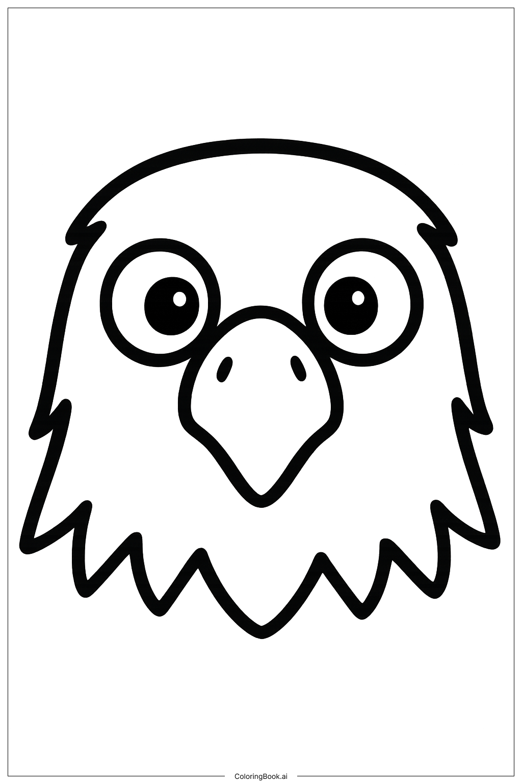 Cartoon Eagle Face Coloring Page (Free PDF&PNG Printable)