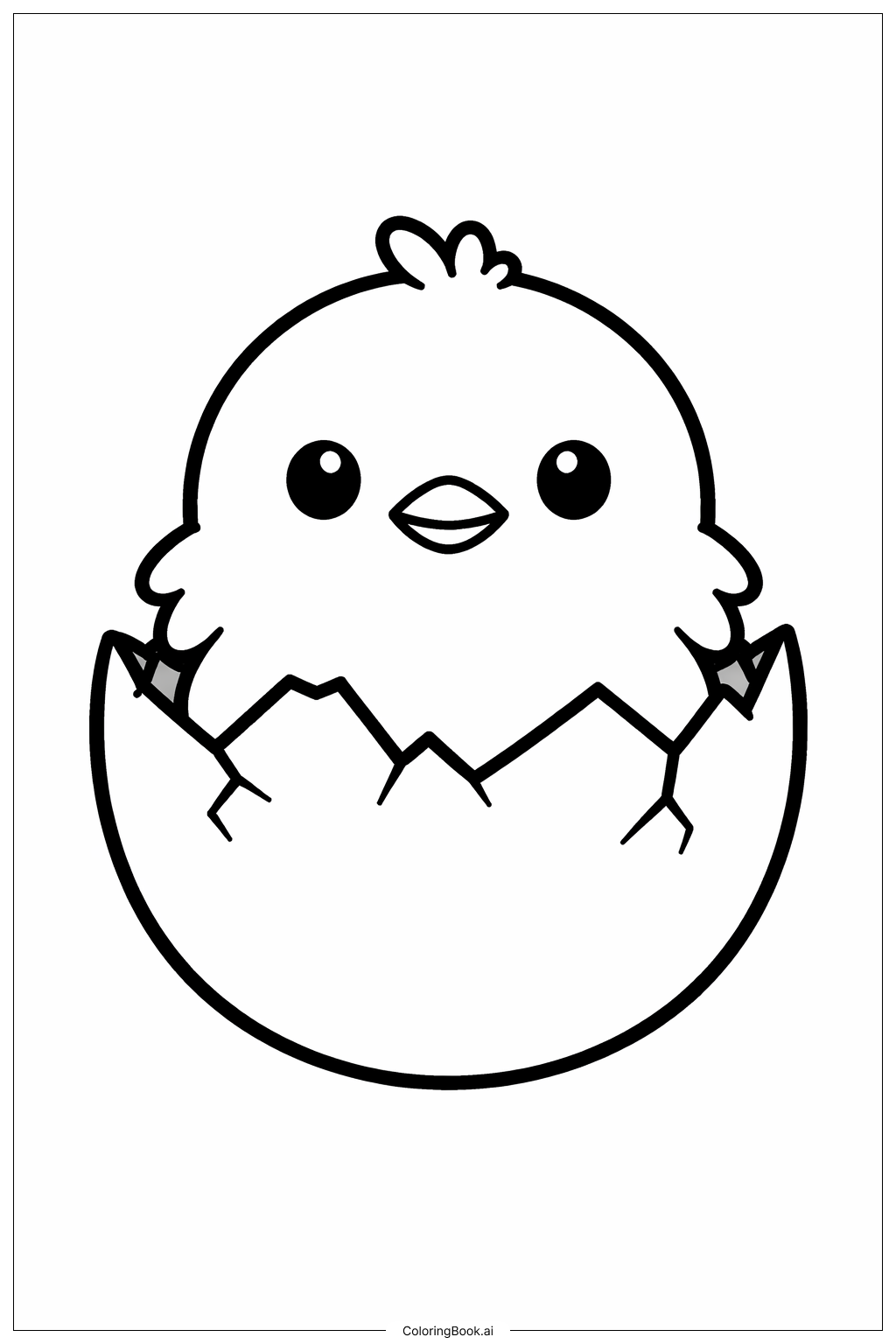 Página para colorear Pollito animal que está saliendo del cascarón ...