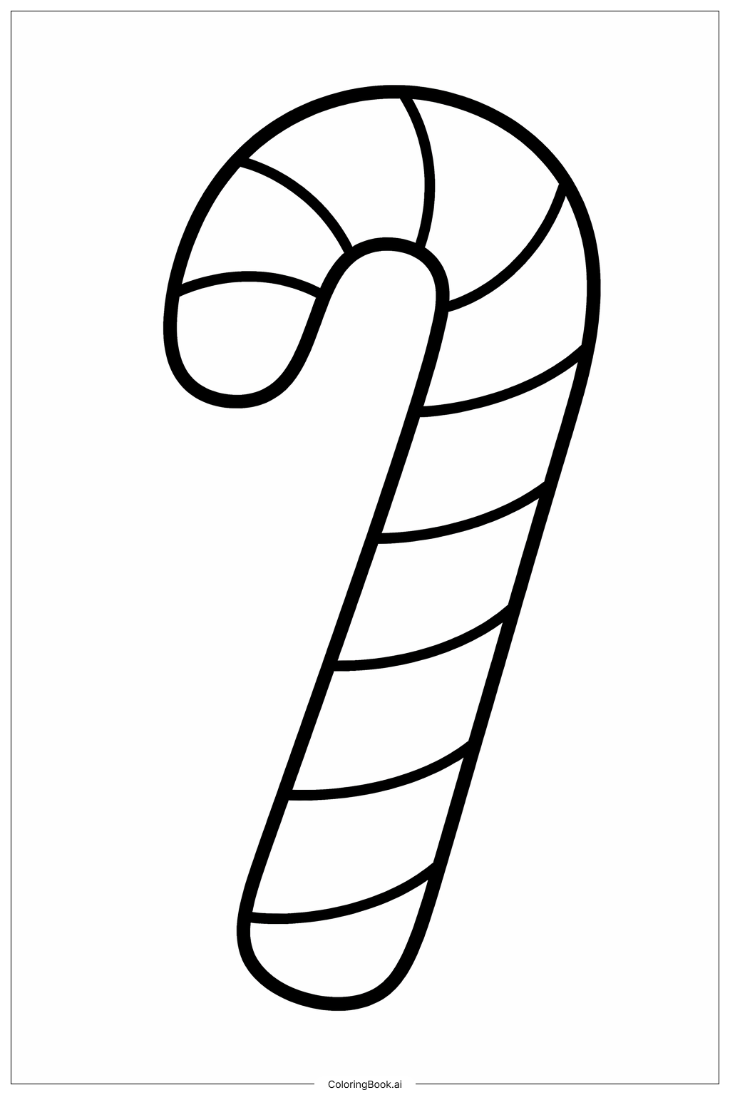 Christmas Candy Cane Coloring Page (Free PDF&PNG Printable)