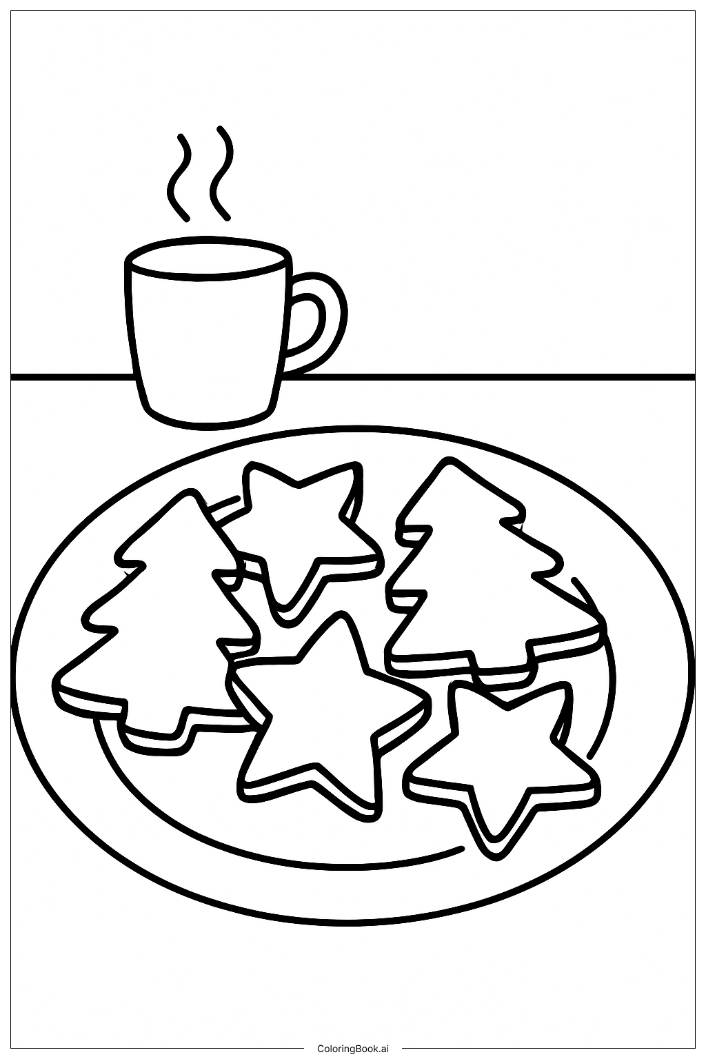 Weihnachtsplätzchen-Teller Ausmalbild (Kostenloses PDF & PNG zum ...