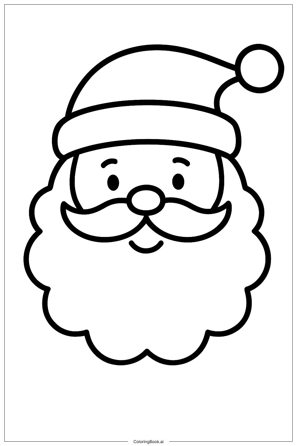 Christmas Santa Face Coloring Page (Free PDF&PNG Printable)