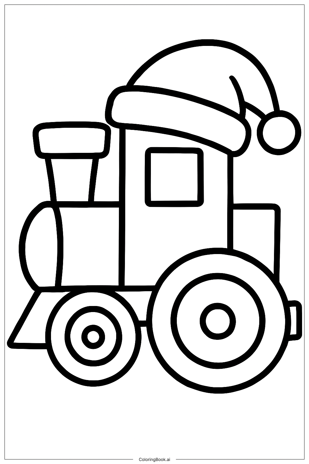 Página de Colorir Trem de Brinquedo de Natal (PDF & PNG Imprimíveis Grátis)