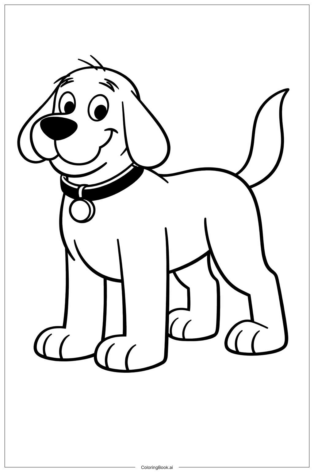 Clifford The Big Red Dog Standing Coloring Page (Free PDF&PNG Printable)