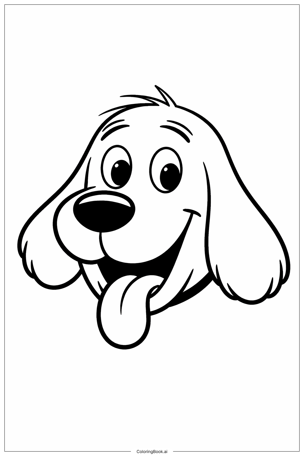 Clifford The Big Red Dog Tongue Out Coloring Page (Free PDF&PNG Printable)