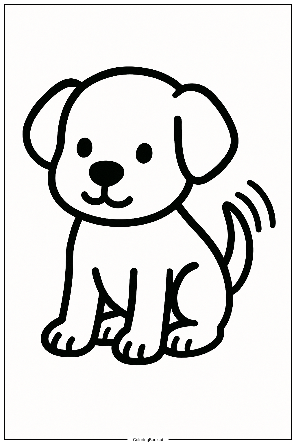Cool Playful Puppy Coloring Page (Free PDF&PNG Printable)