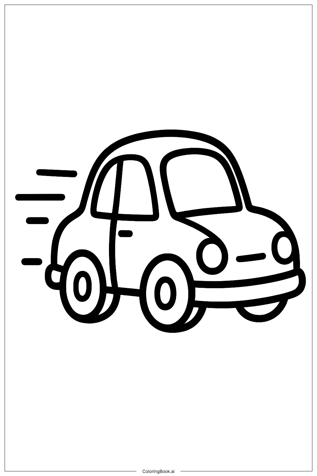 Cool Speedy Car Coloring Page (Free PDF&PNG Printable)