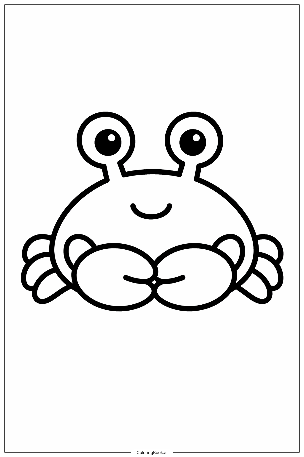 Crab Sitting Coloring Page (Free PDF&PNG Printable)