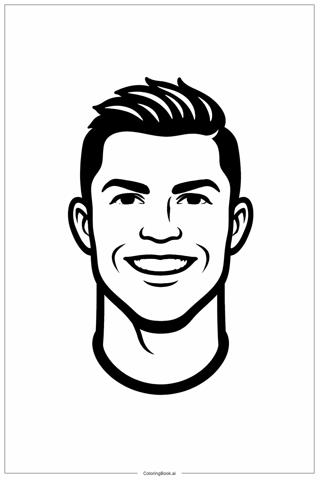 Trang Tô Màu Chân dung Cristiano Ronaldo Cười (Có thể In Miễn Phí dưới ...
