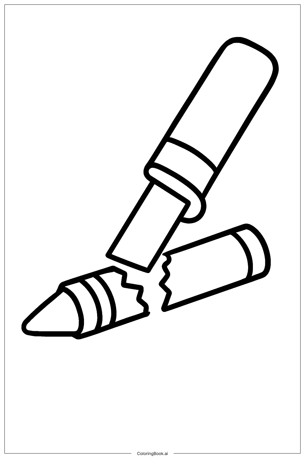 Abgebrochener Wachsmalstift Ausmalbild (Kostenloses PDF & PNG zum ...