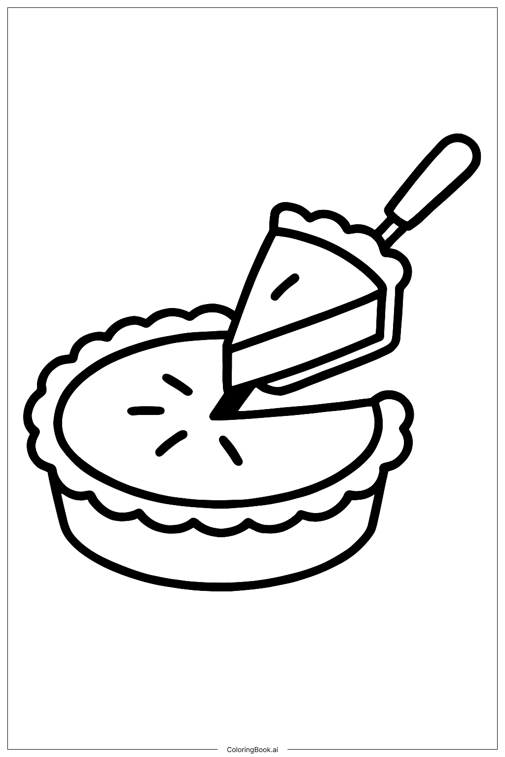 Cut Fruit Pie Coloring Page (Free PDF&PNG Printable)