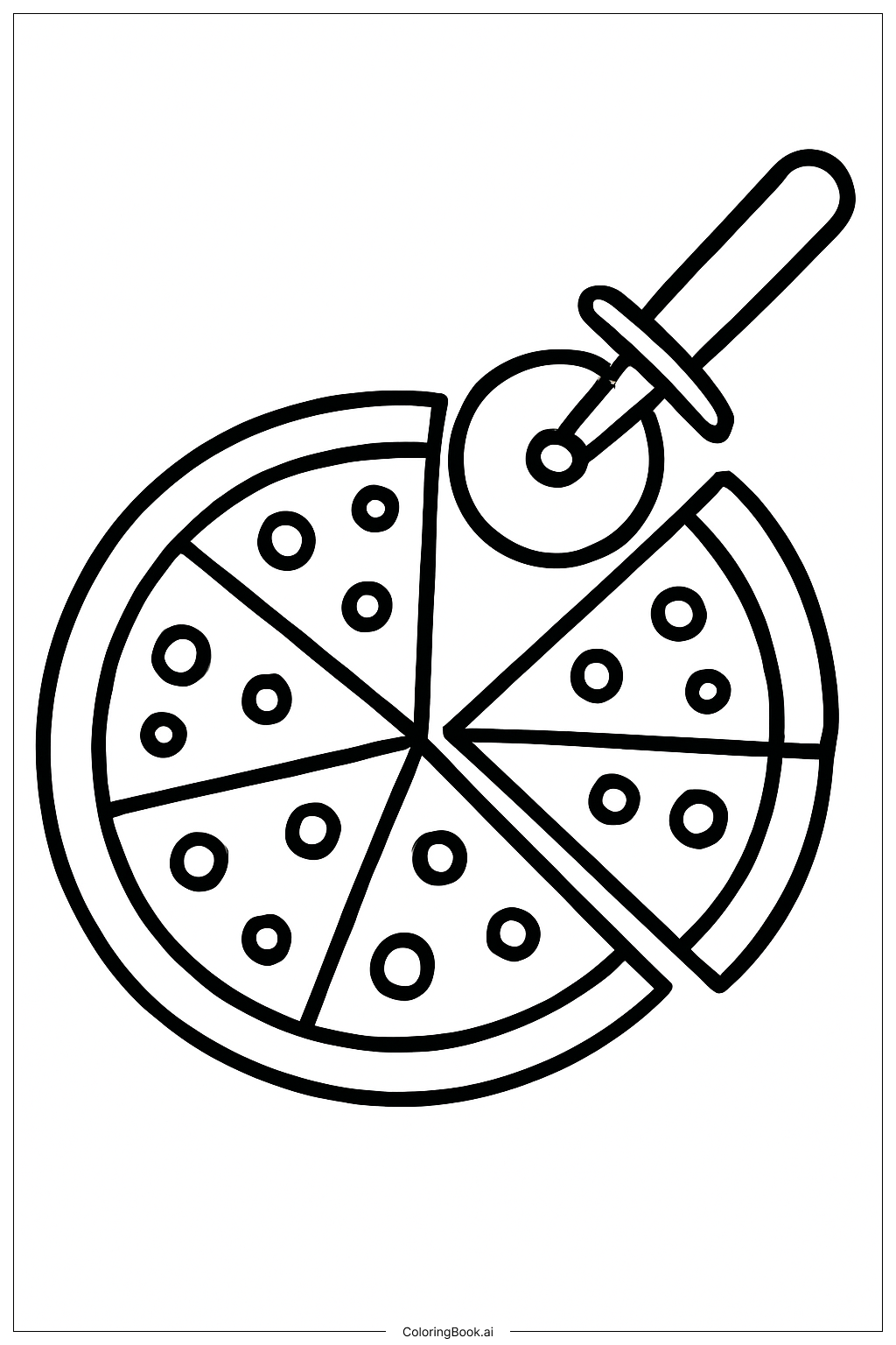 Page de coloriage Tranche de pizza coupée (PDF & PNG imprimables ...