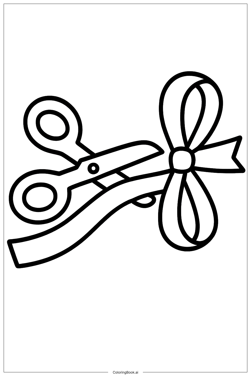 Cut Ribbon Bow Coloring Page (Free PDF&PNG Printable)