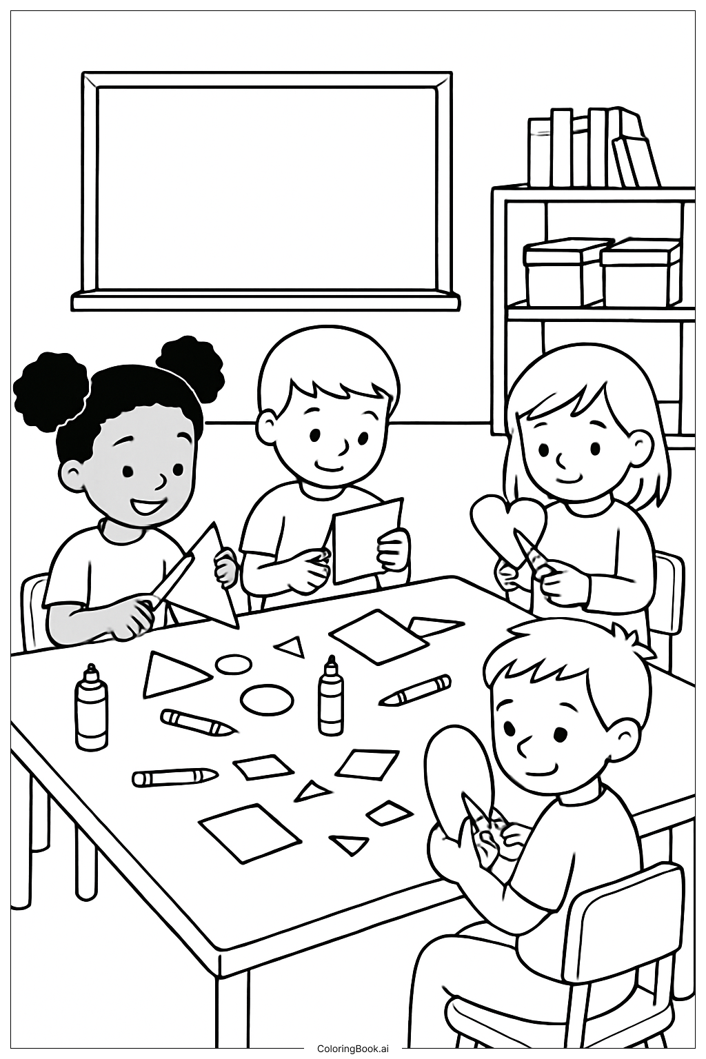 Cut School Art Ausmalbild (Kostenloses PDF & PNG zum Ausdrucken)