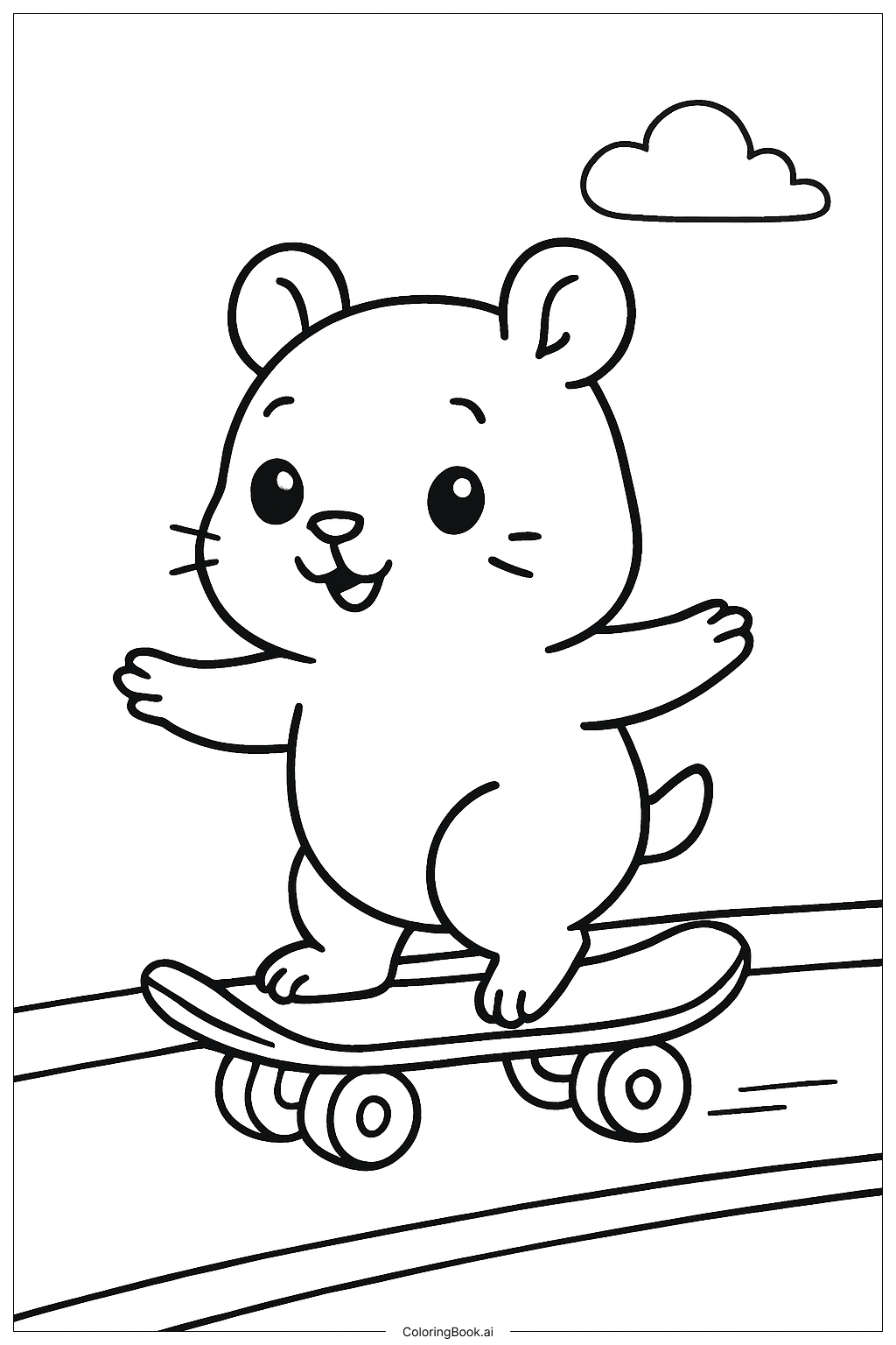 Cute Animal Tiny Hedgehog Coloring Page (Free PDF&PNG Printable)