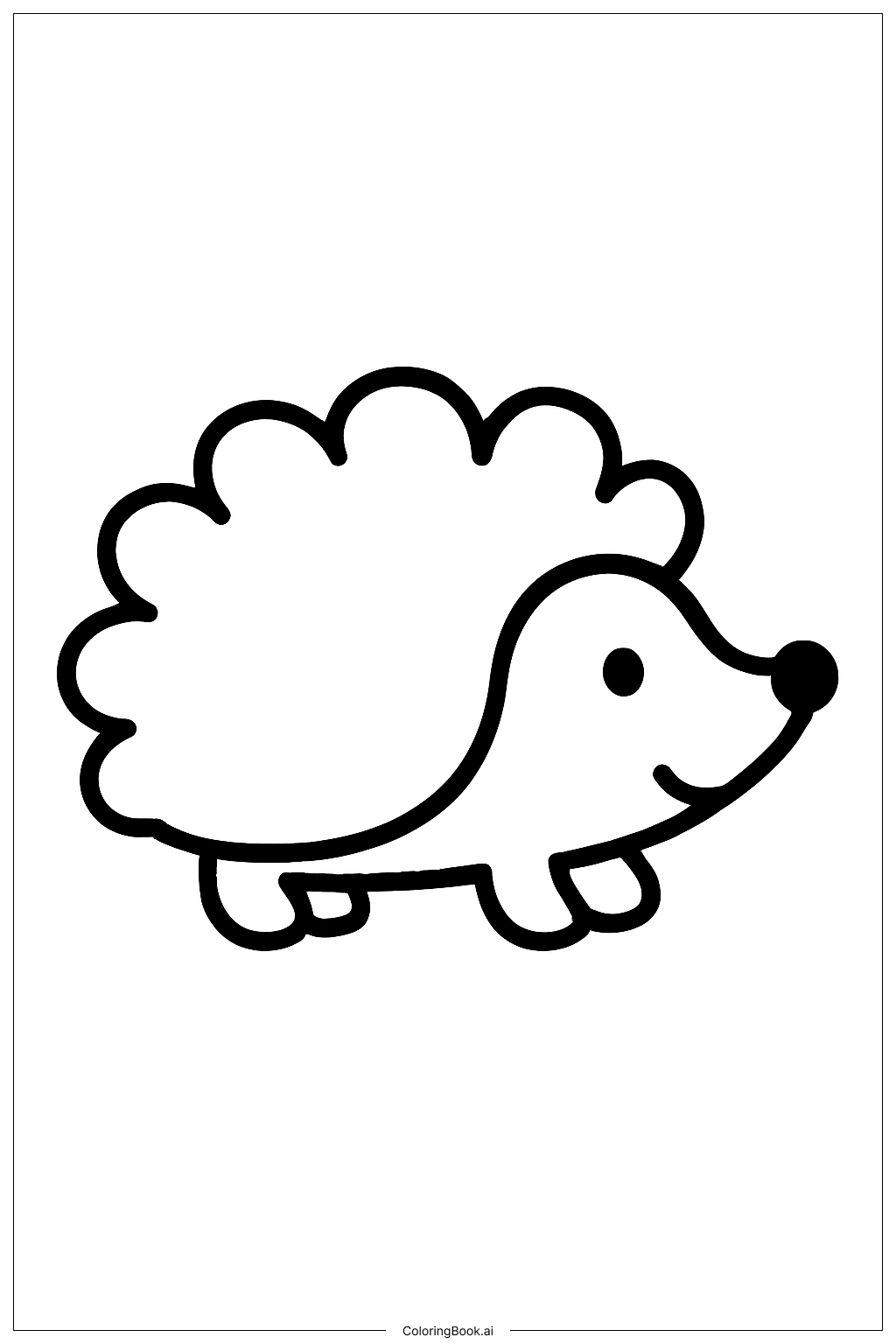Cute Animal Tiny Hedgehog Coloring Page (Free PDF&PNG Printable)