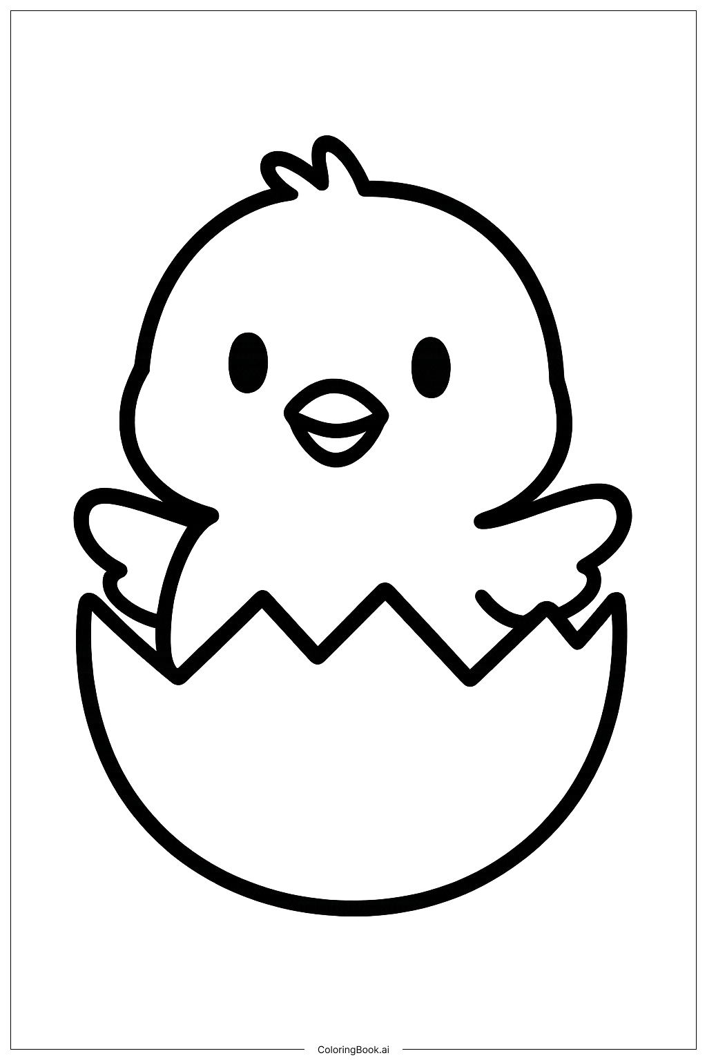 Página para colorear Pollito lindo saliendo del huevo (Descarga ...