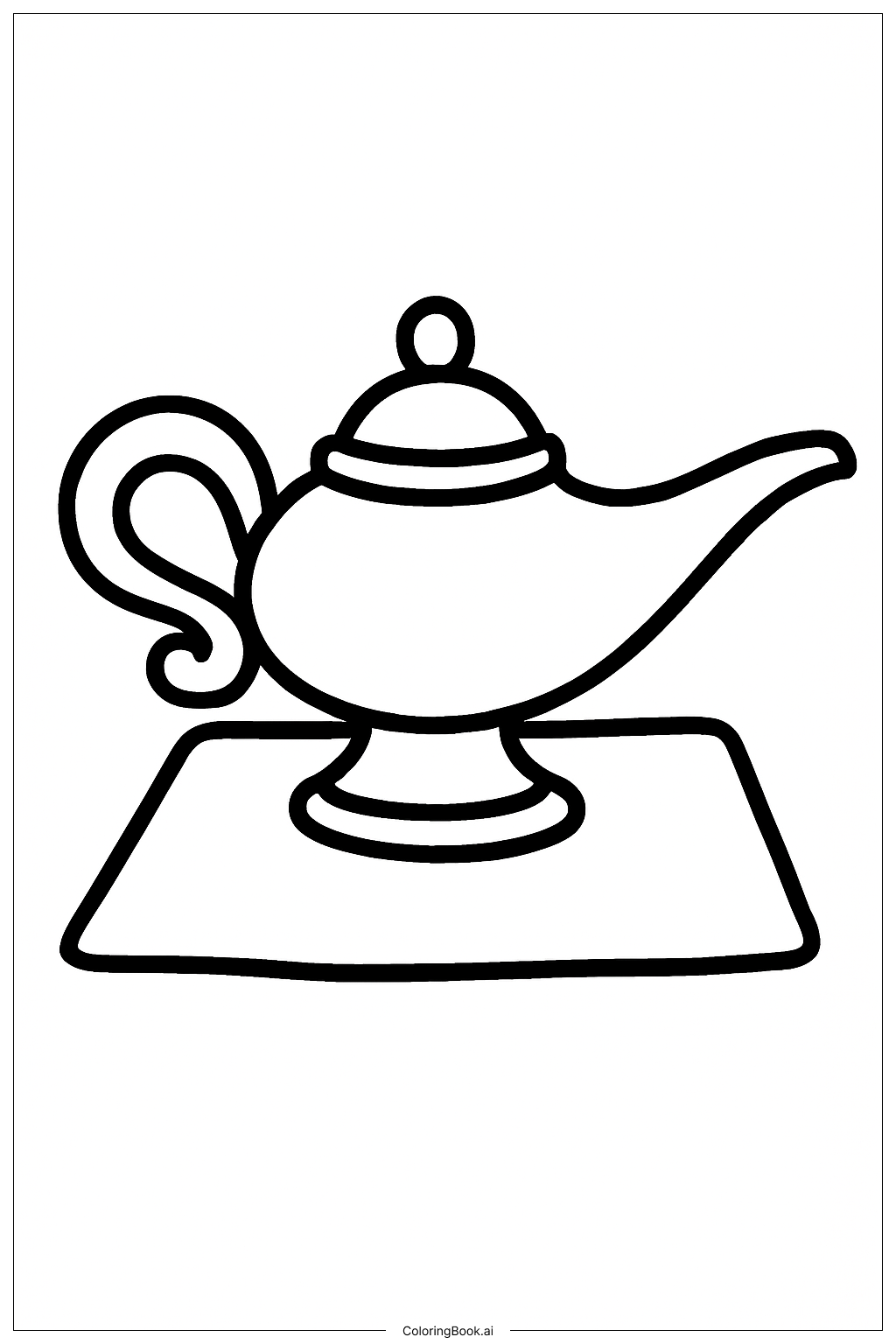 Disney Aladdin Lamp Coloring Page (Free PDF&PNG Printable)