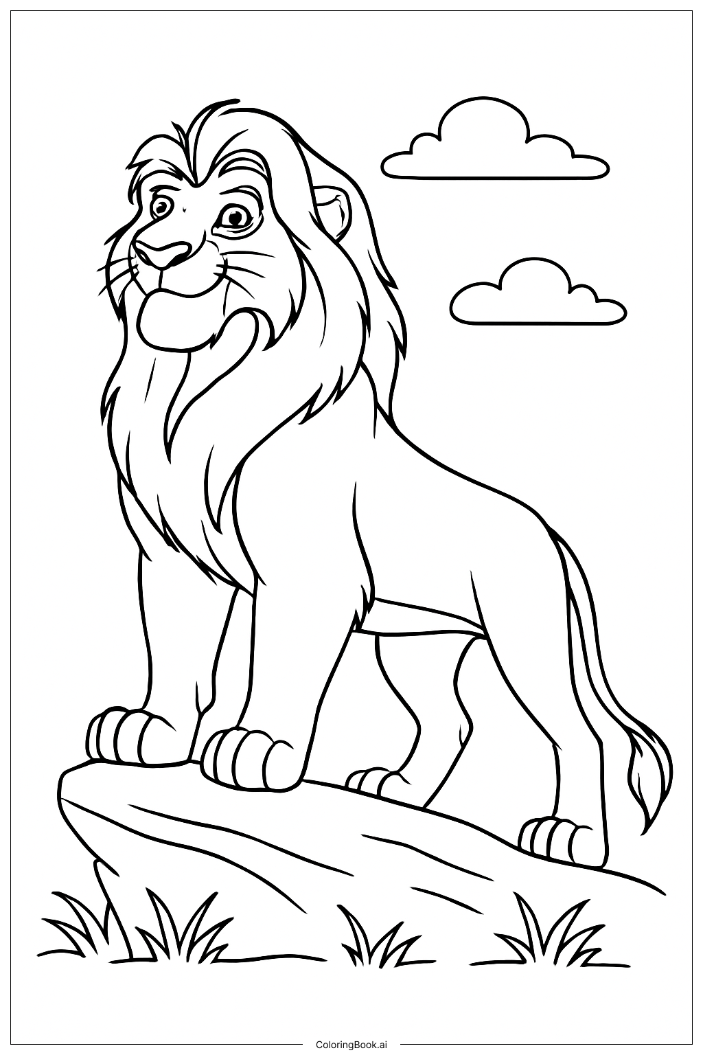 Disney Simba Pride Coloring Page (Free PDF&PNG Printable)