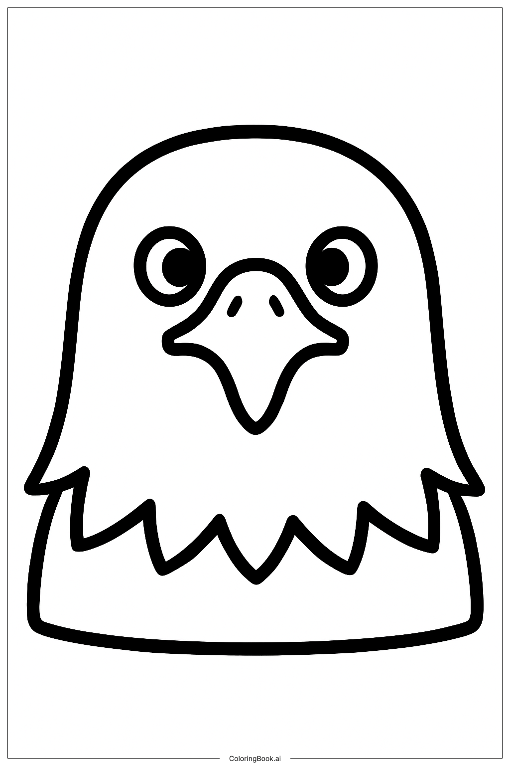 Page de coloriage Portrait d'aigle simple (PDF & PNG imprimables ...