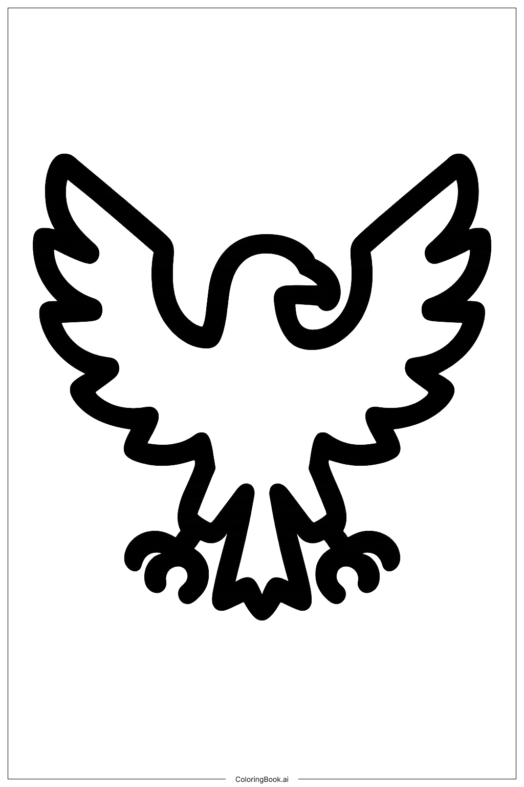Page de coloriage Silhouette d'aigle simple (PDF & PNG imprimables ...