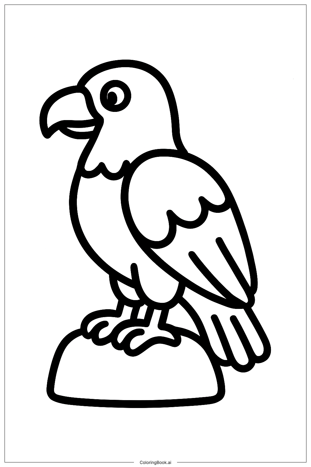 Eagle Sitting On Rock Coloring Page (Free PDF&PNG Printable)