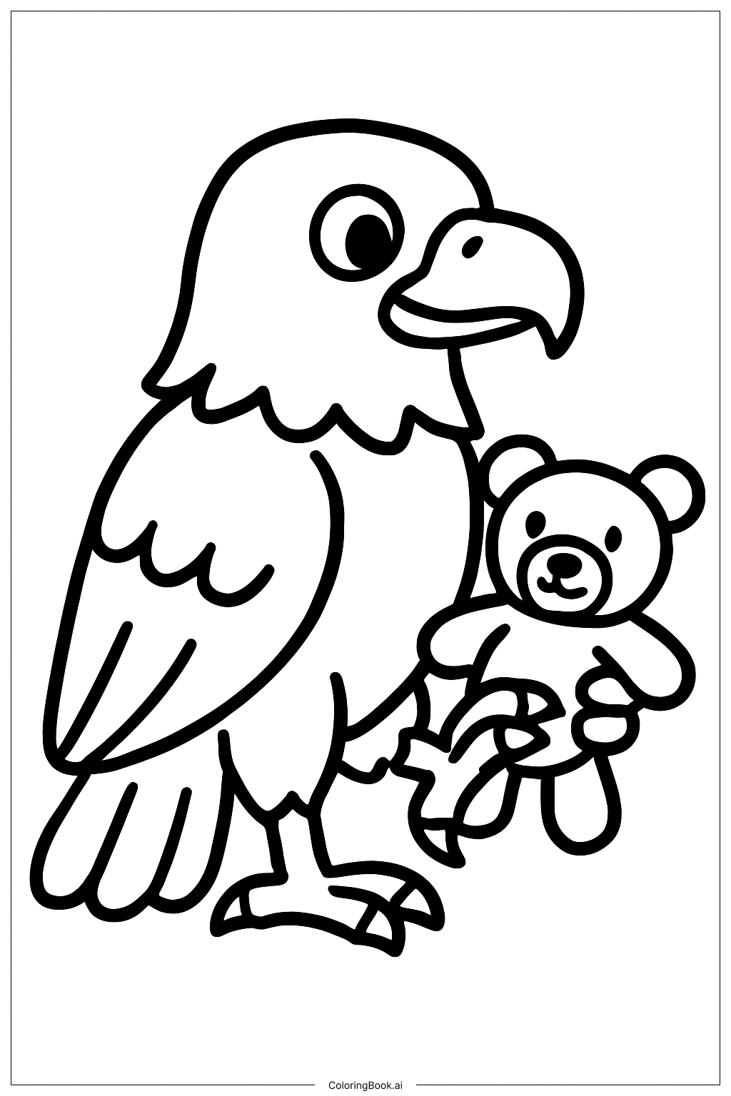 Eagle With Toy Coloring Page (Free PDF&PNG Printable)