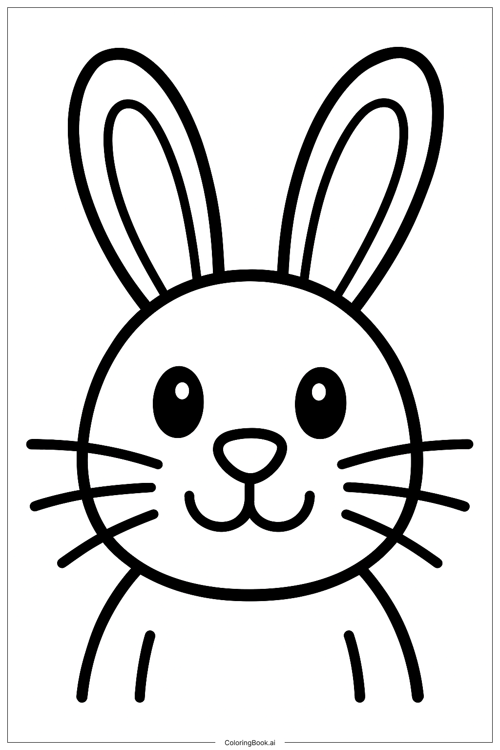 Página para colorear Primer plano de la cara del conejo de Pascua ...
