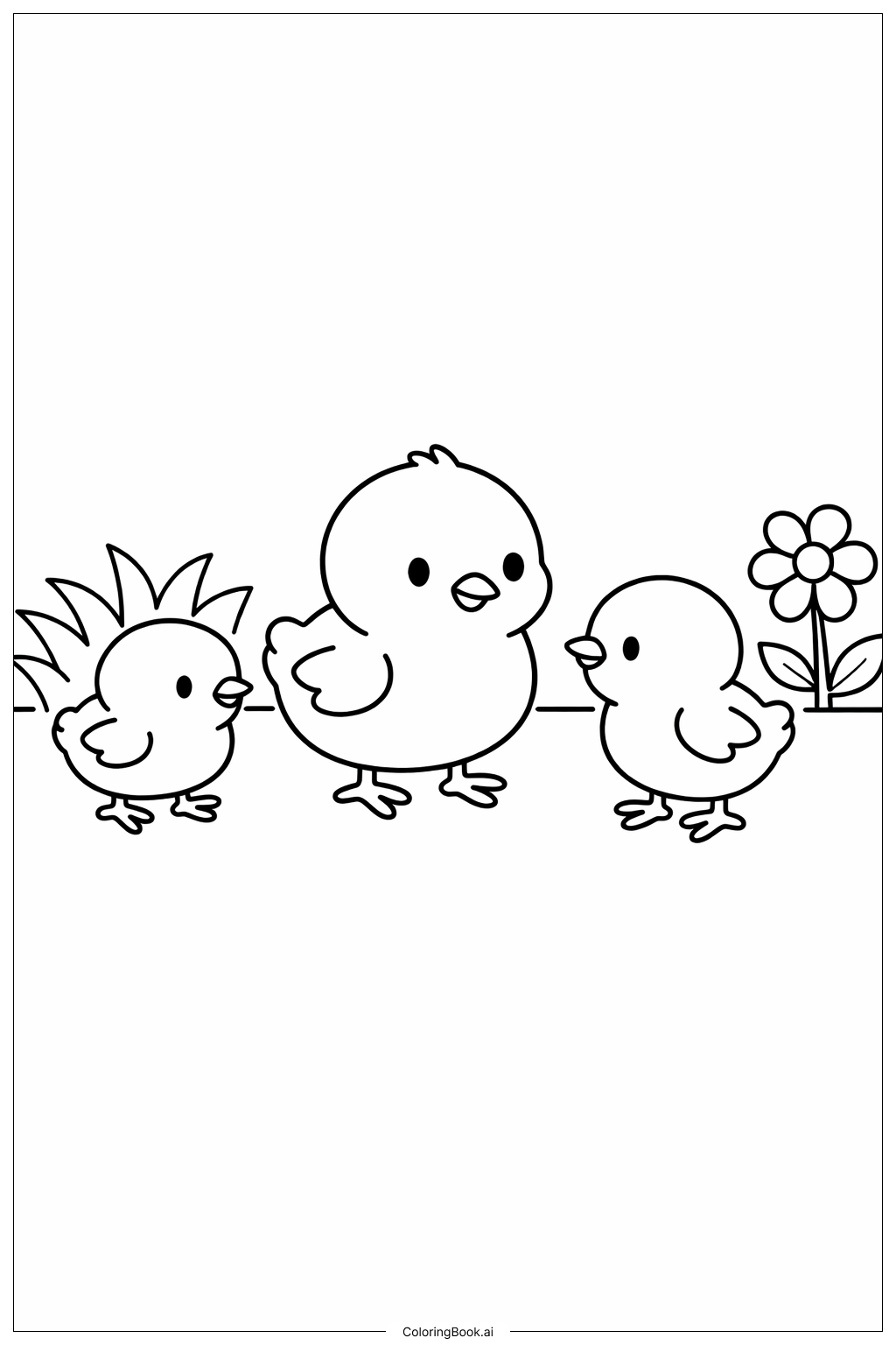 Easter Chick Family Coloring Page (Free PDF&PNG Printable)